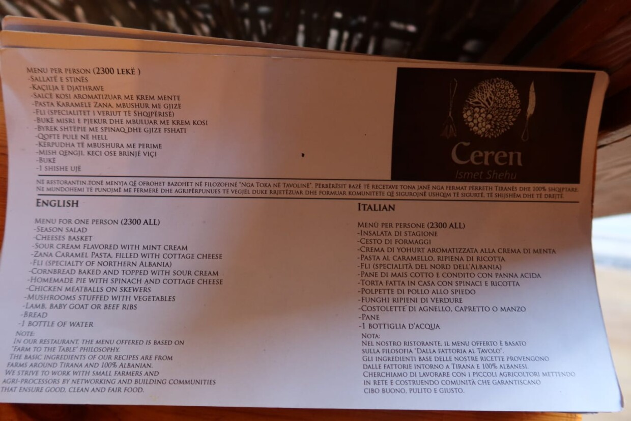 Ceren Ismet Shehu: menu degustazione a Tirana - MondoVagando